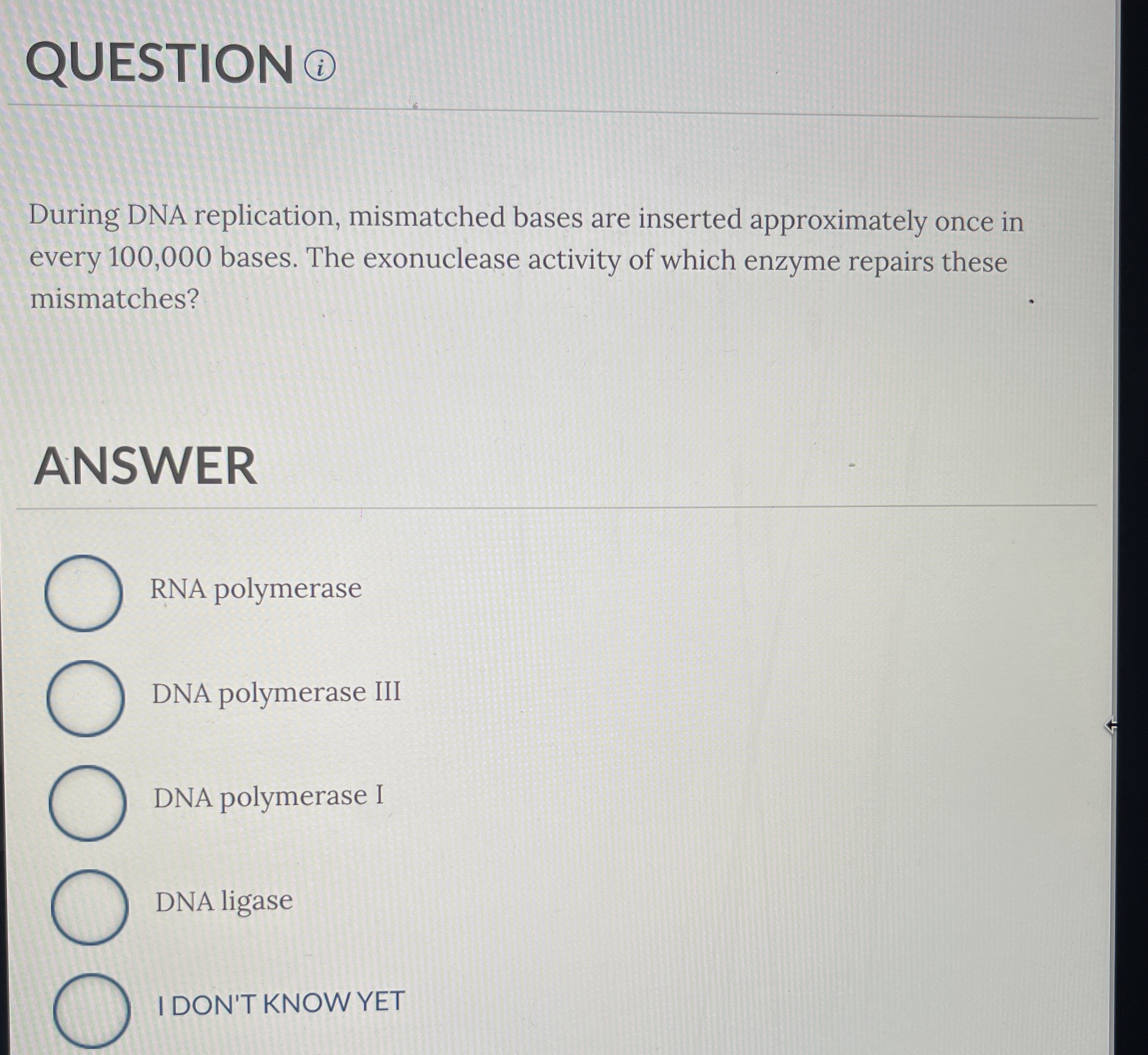 Solved QUESTION (i)During DNA replication, mismatched bases | Chegg.com