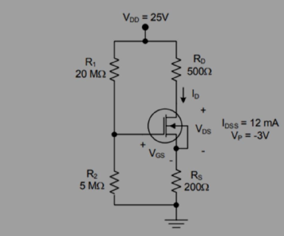 Solved 10- Calculate the ID, VGS, VDS values in the | Chegg.com