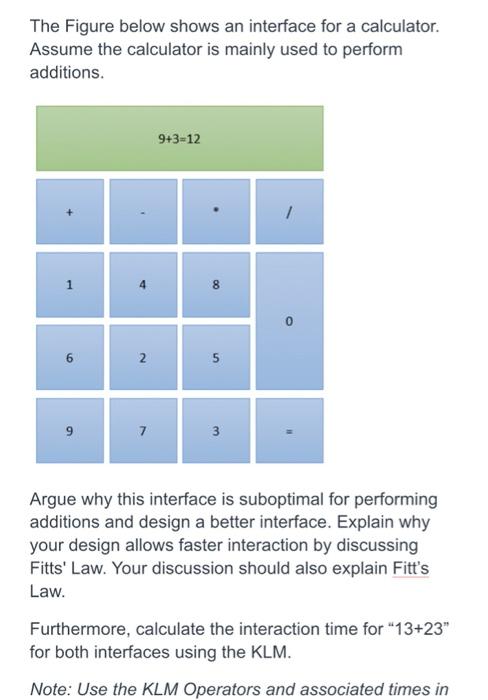 Solved The Figure below shows an interface for a calculator. | Chegg.com