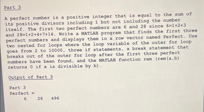 Solved A perfect number is a positive integer that is equal | Chegg.com