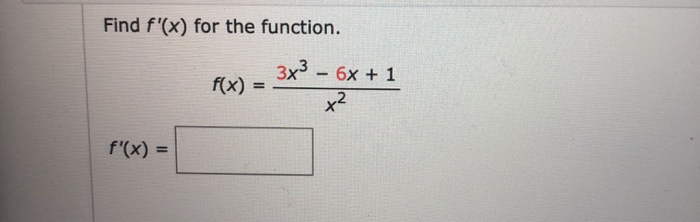 Solved +3 Find f'(x) for the function. 7 8 f(x) = x2 + +2 | Chegg.com