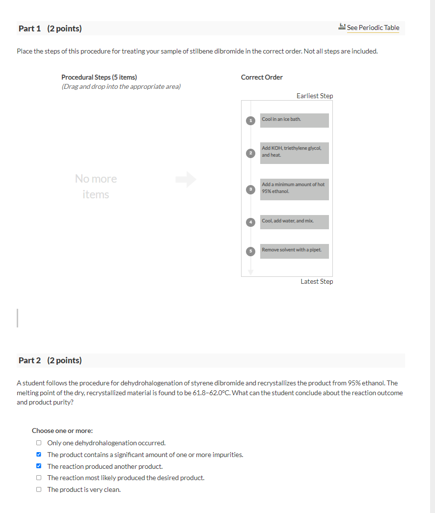 Solved Part 1 (2 ﻿points)Place the steps of this procedure | Chegg.com