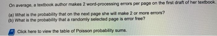 Solved On average, a textbook author makes 2 word-processing | Chegg.com