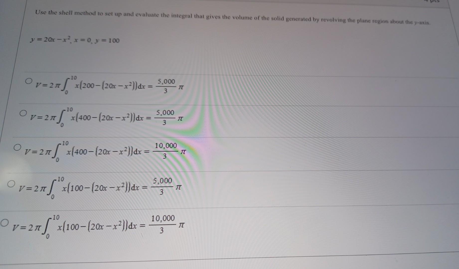 Solved Use the shell method to set up and evaluate the | Chegg.com