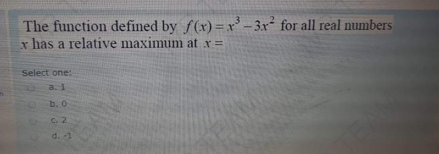Solved The function defined by f(x)=x3-3x2 ﻿for all real | Chegg.com