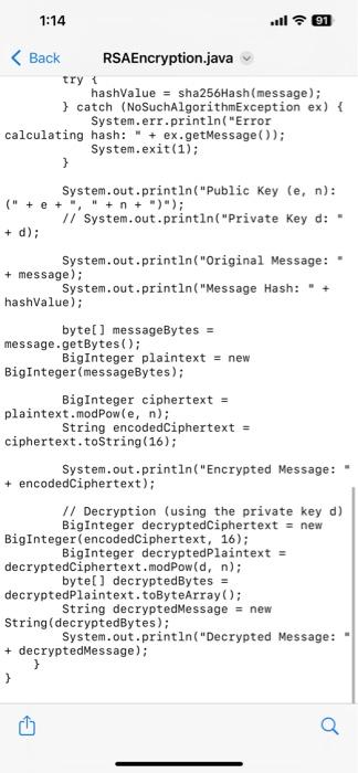 Solved please fix the hash message code to show , hash | Chegg.com