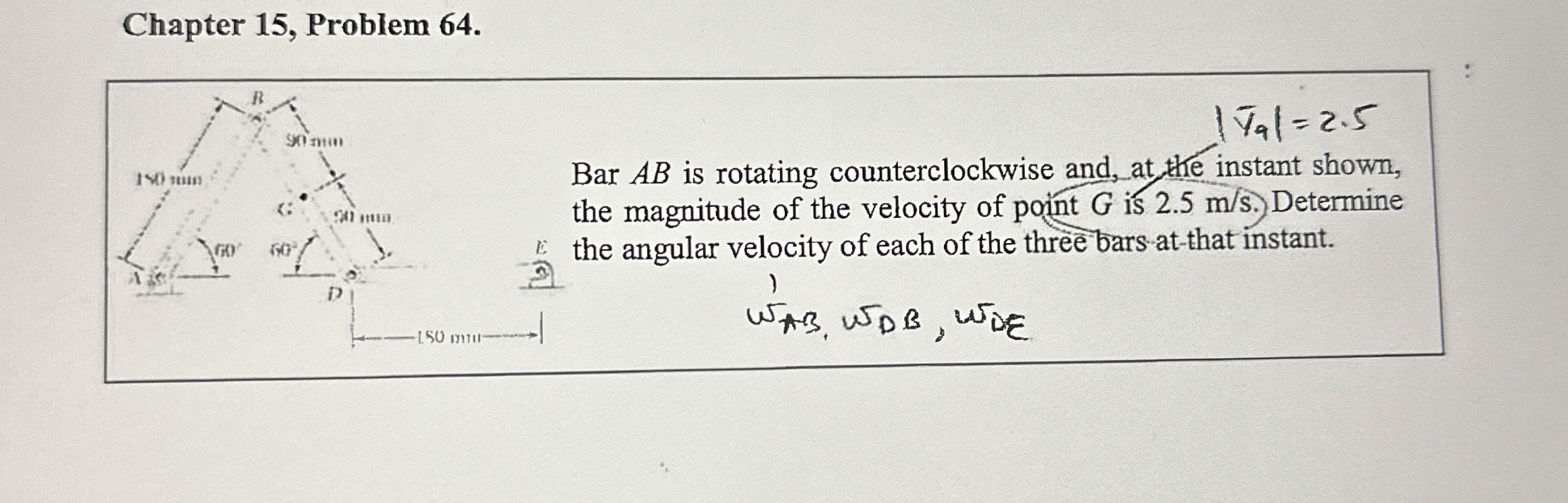 Solved Chapter 15, ﻿Problem 64.?bar (Y)a|||=2.5Bar AB ﻿is | Chegg.com