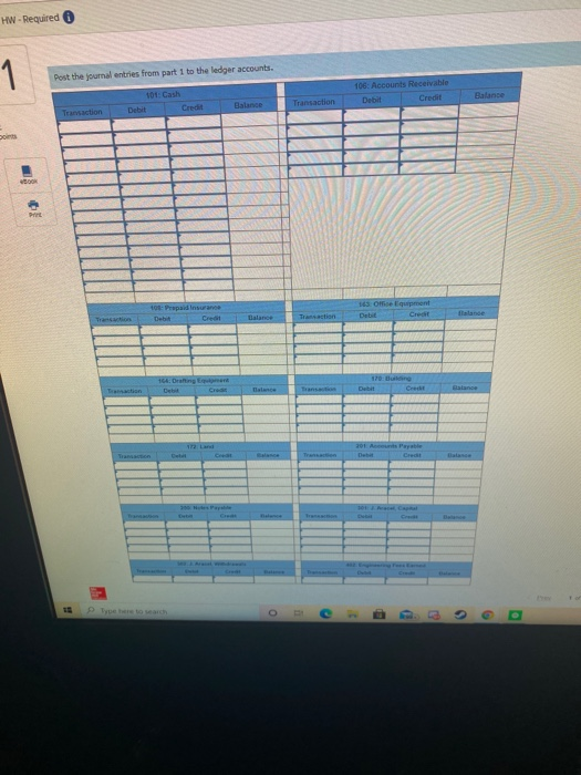 Solved Problem 2-2A Preparing and posting journal entries; | Chegg.com