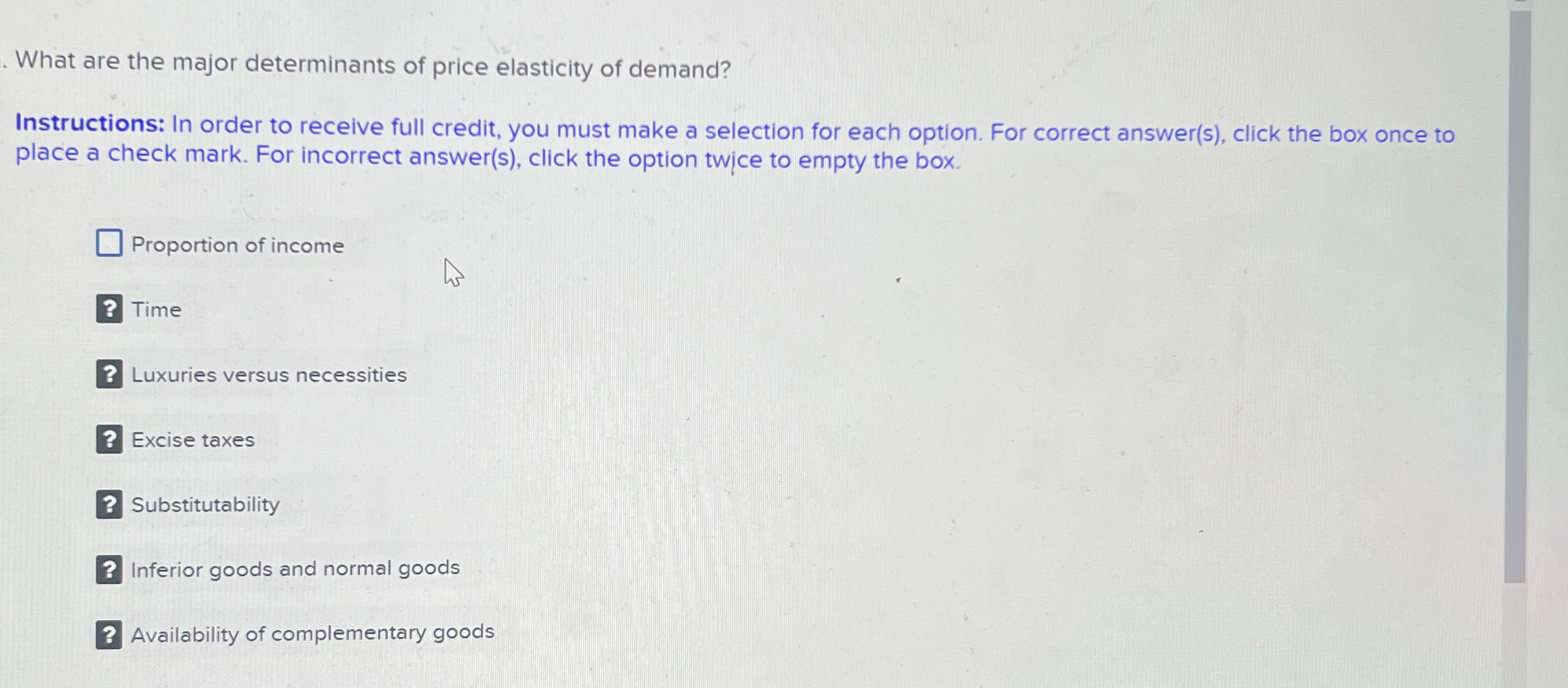 Solved What are the major determinants of price elasticity | Chegg.com