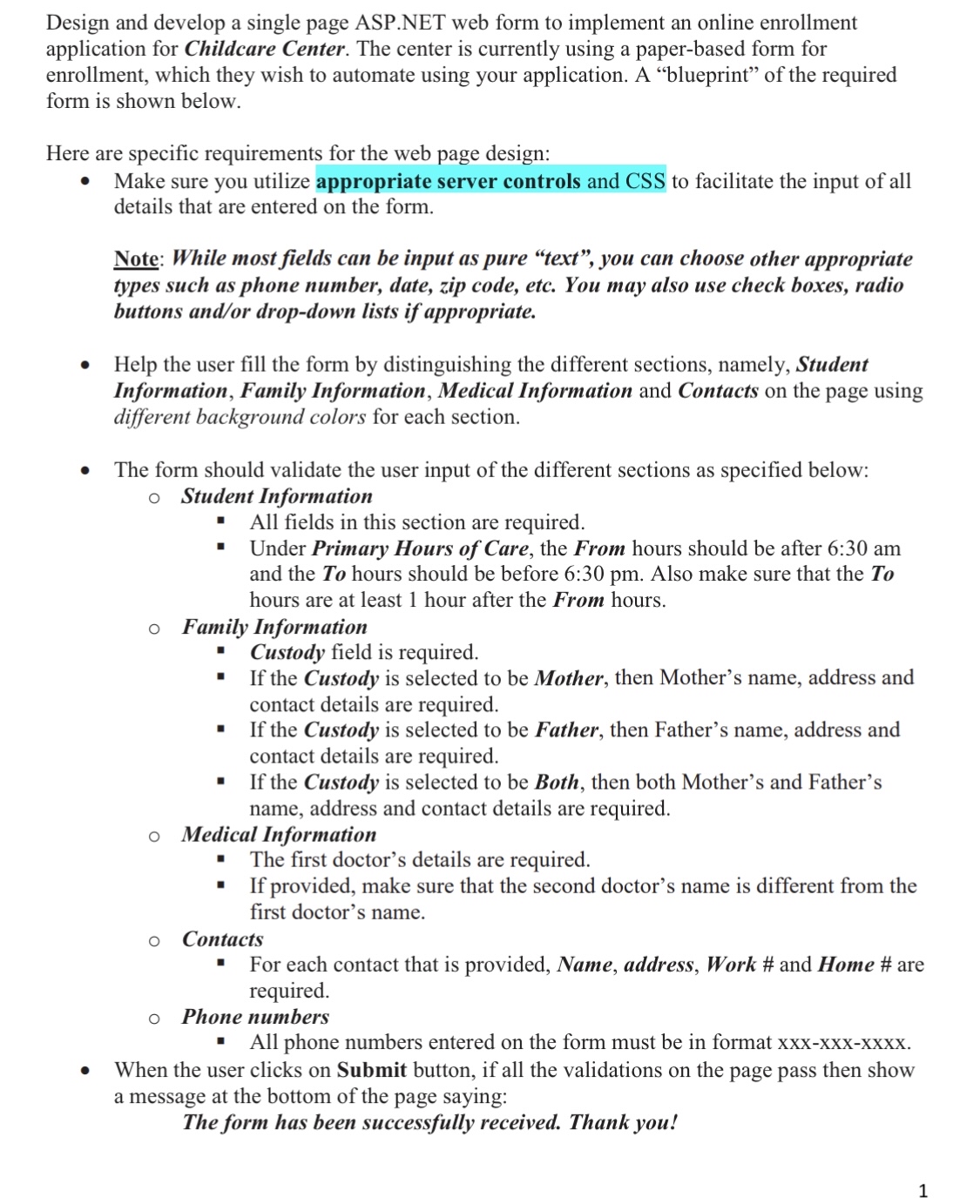 Solved Design and develop a single page ASP.NET web form to | Chegg.com
