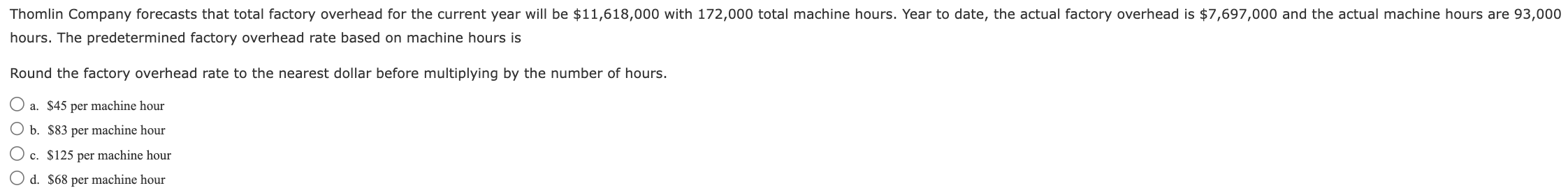 Solved hours. The predetermined factory overhead rate based | Chegg.com