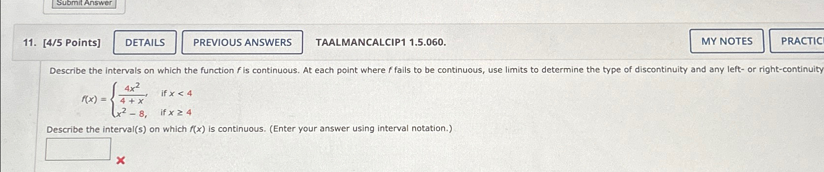 Solved \\nDescribe the intervals on which the function f is | Chegg.com