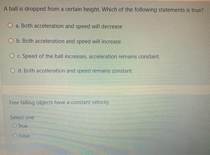 Solved A ball is dropped from a certain height. Which of the | Chegg.com