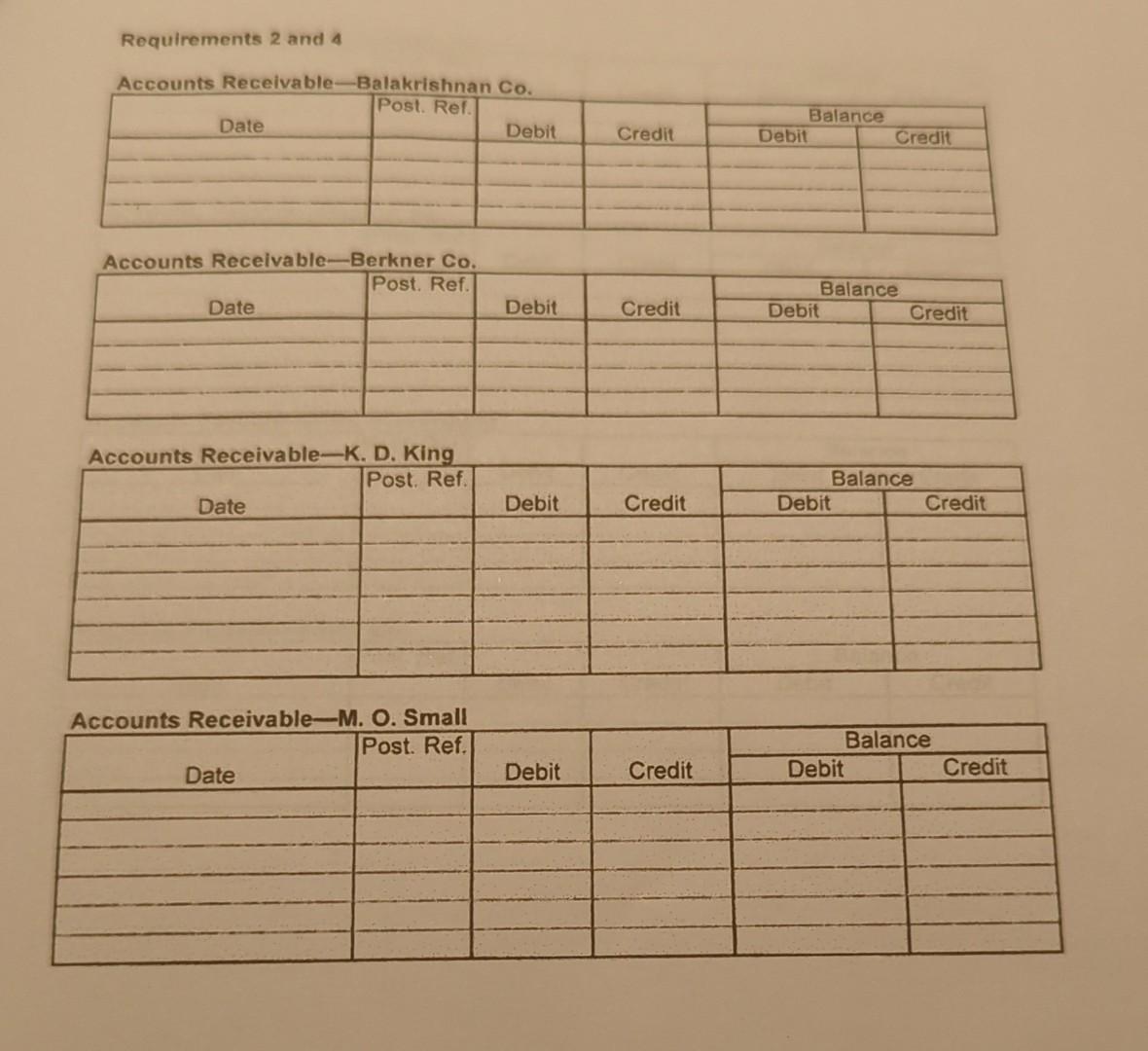 Solved Requirements 2 and 4 Accounts Receivable-Balakrishnan | Chegg.com
