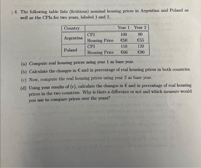Solved 4. The following table lists (fictitious) nominal | Chegg.com