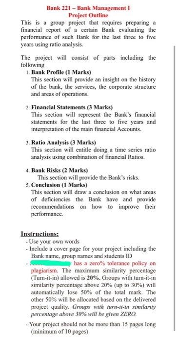 Solved Bank 221 - Bank Management ! Project Outline This is | Chegg.com