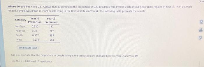 Solved Where do you live? The U.S. Census Bureau computed | Chegg.com