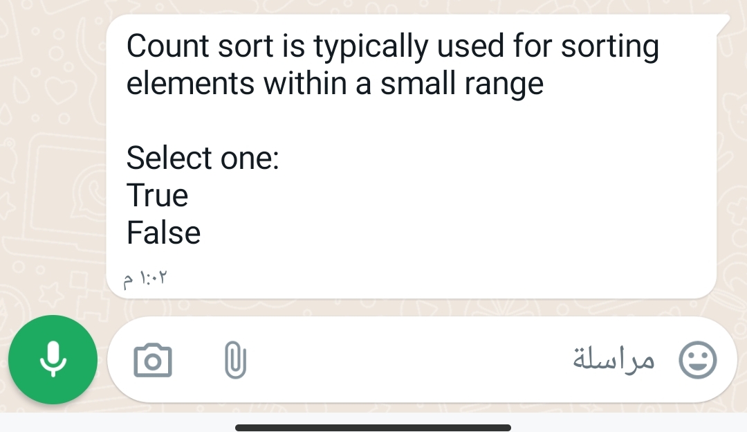 Count sort is typically used for sorting elements | Chegg.com
