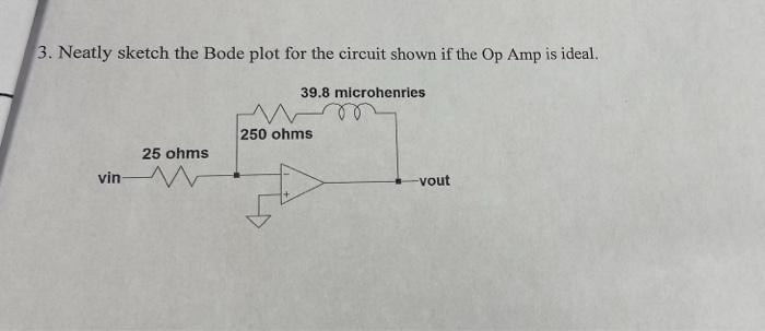 Solved 3. Neatly sketch the Bode plot for the circuit shown | Chegg.com
