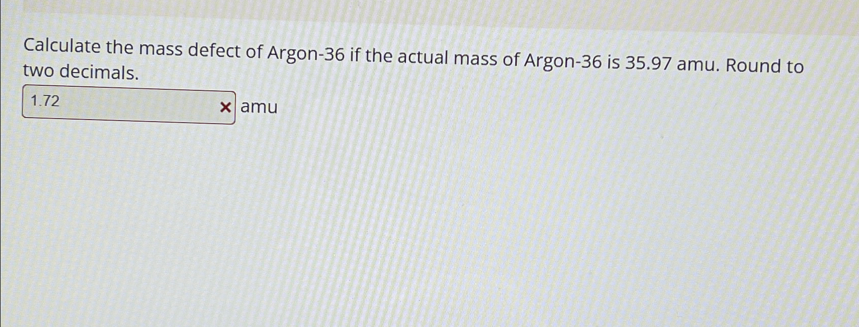Solved Calculate the mass defect of Argon-36 ﻿if the actual | Chegg.com