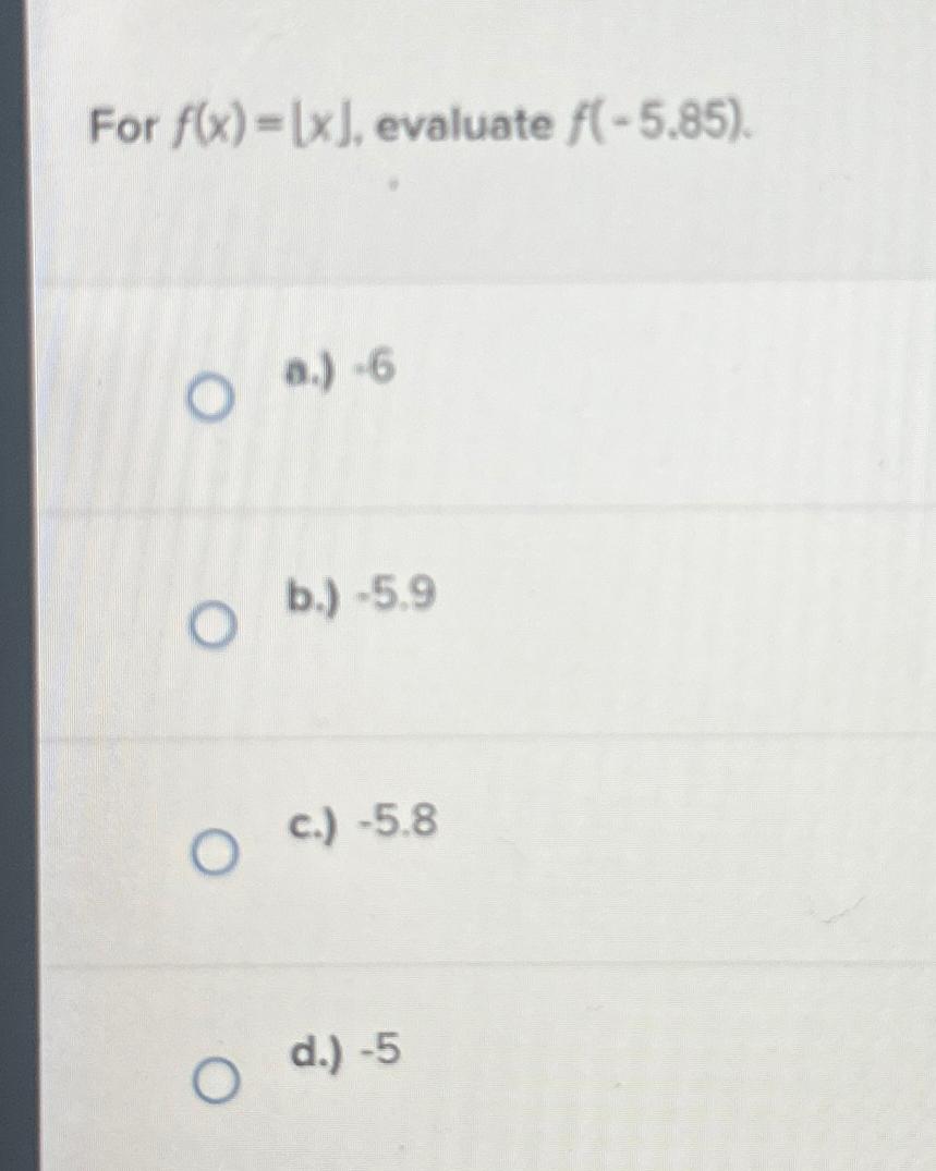 Solved For f(x)=|??x??|, ﻿evaluate | Chegg.com