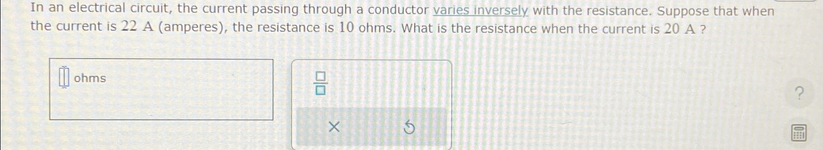 Solved In an electrical circuit, the current passing through | Chegg.com