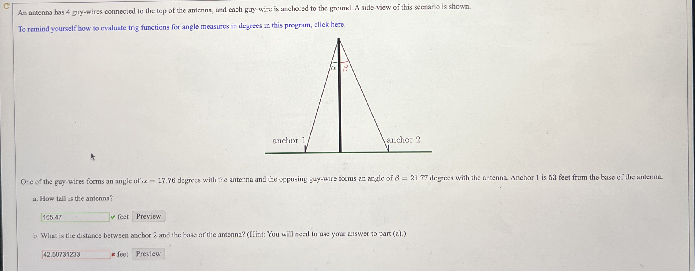 Solved An antenna has 4 ﻿guy-wires connected to the top of | Chegg.com