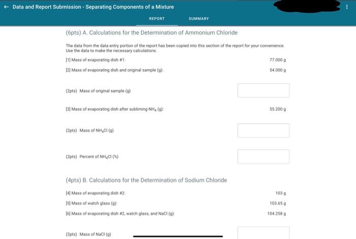 Solved ← Data and Report Submission - Separating Components | Chegg.com