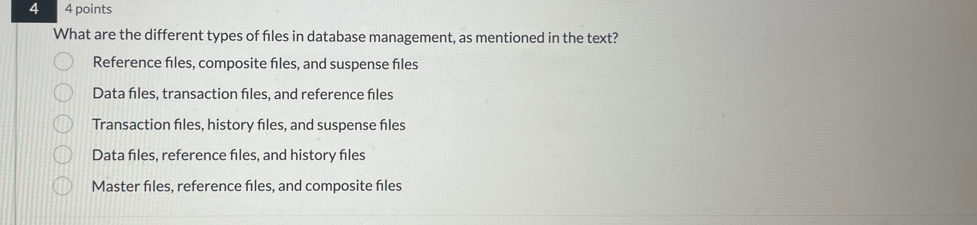 Solved 44 ﻿pointsWhat are the different types of files in | Chegg.com