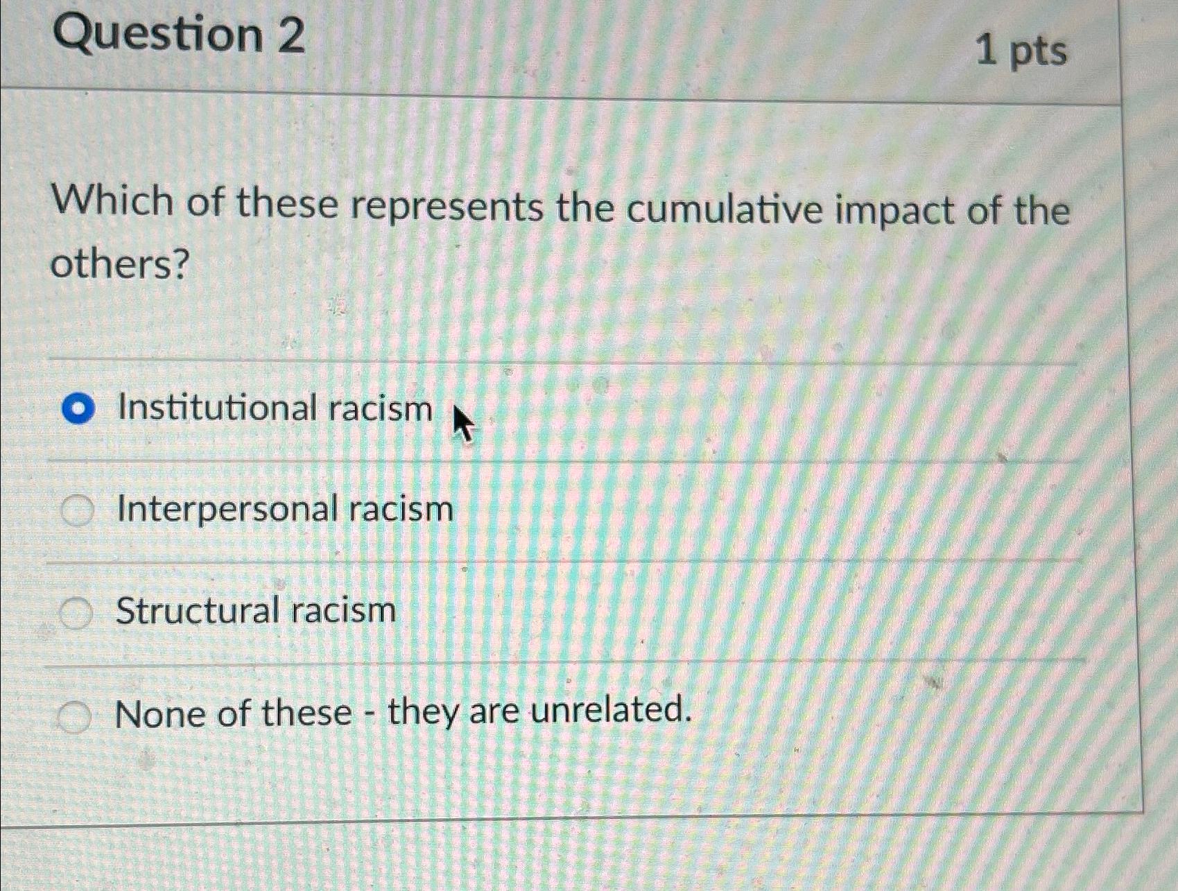Solved Question 21ptsWhich of these represents the | Chegg.com