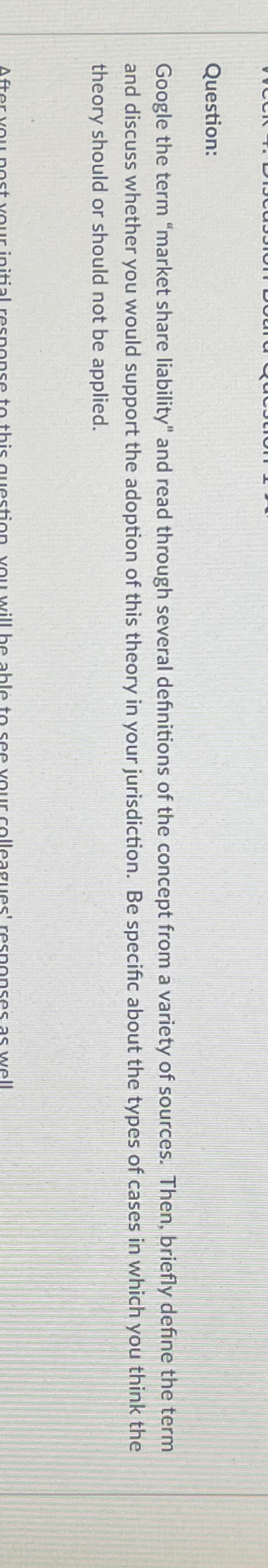 Solved Question:Google the term "market share liability" and | Chegg.com