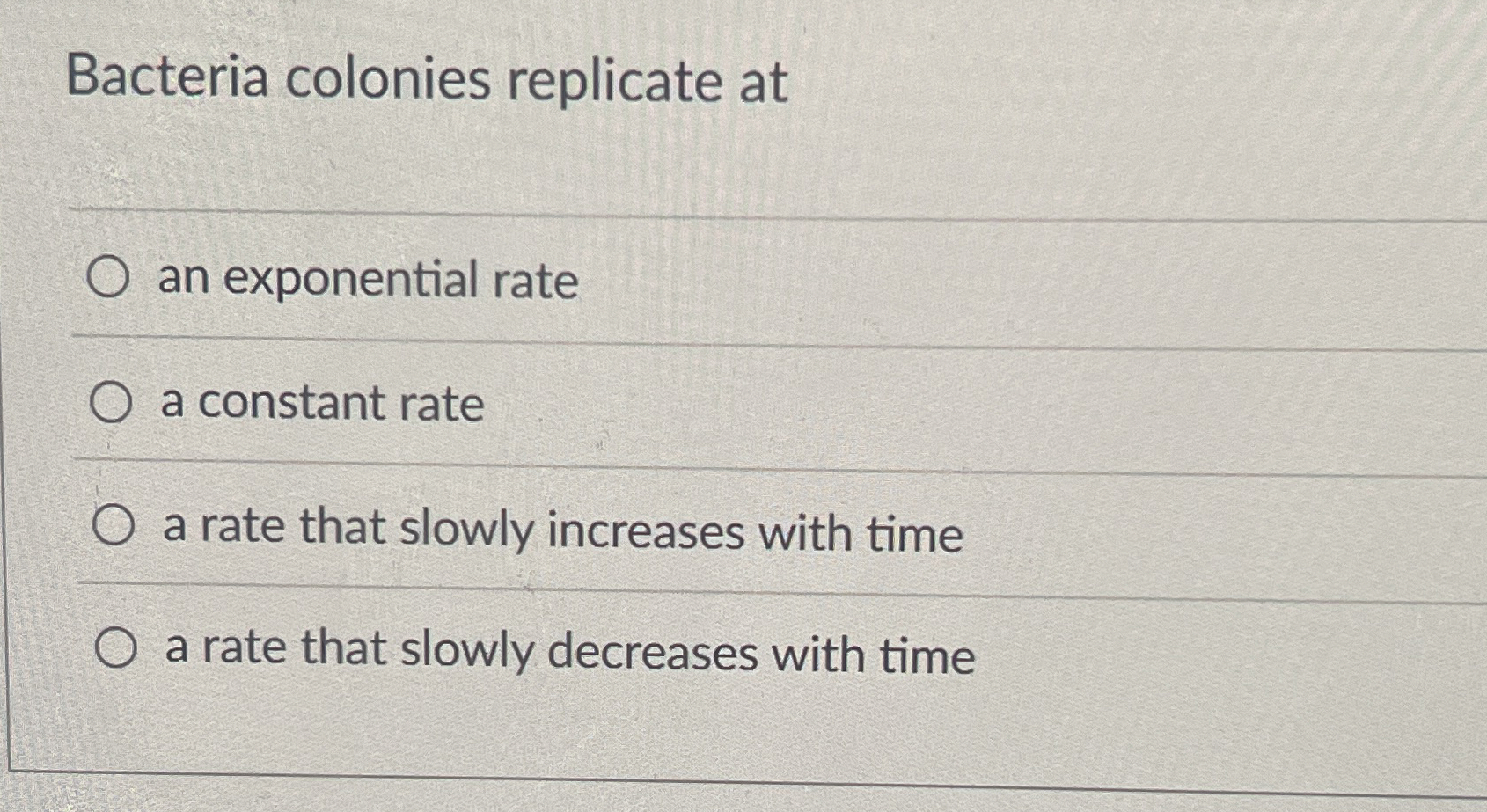 Solved Bacteria colonies replicate atan exponential ratea | Chegg.com
