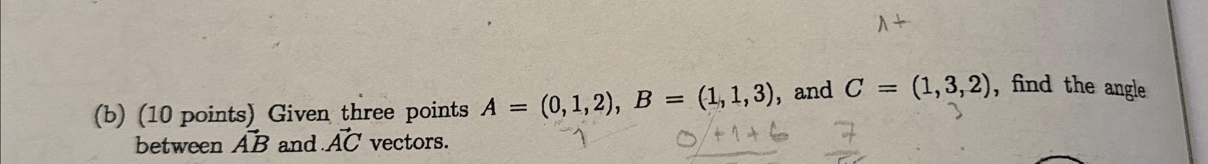 Solved (b) (10 ﻿points) ﻿Given three points | Chegg.com