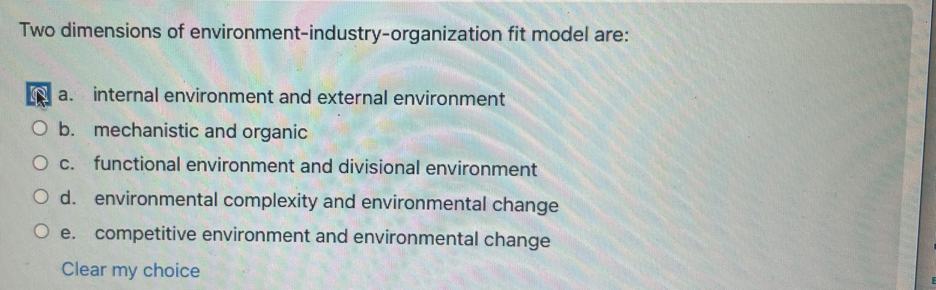 Solved Two dimensions of environment-industry-organization | Chegg.com