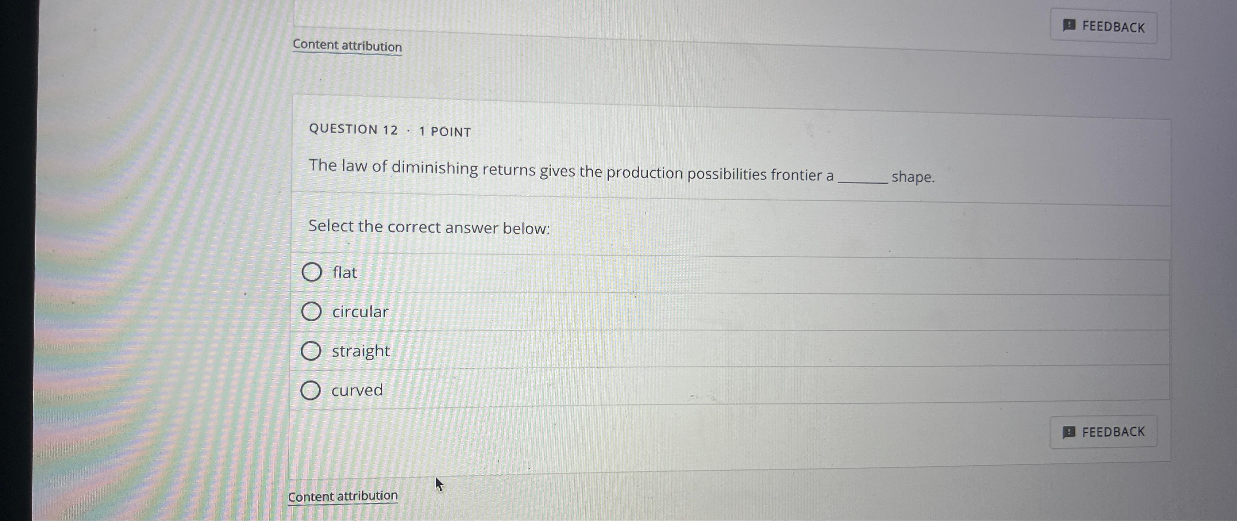 Solved Content attributionQUESTION 12*1 ﻿POINTThe law of | Chegg.com