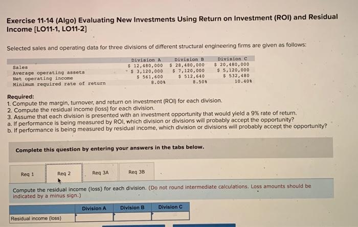 Solved Exercise 11-14 (Algo) Evaluating New Investments | Chegg.com