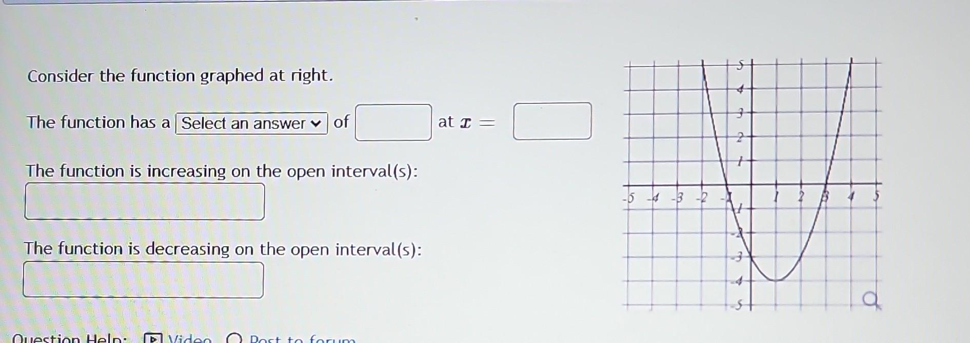 Solved The function is increasing on the interval(s): The | Chegg.com