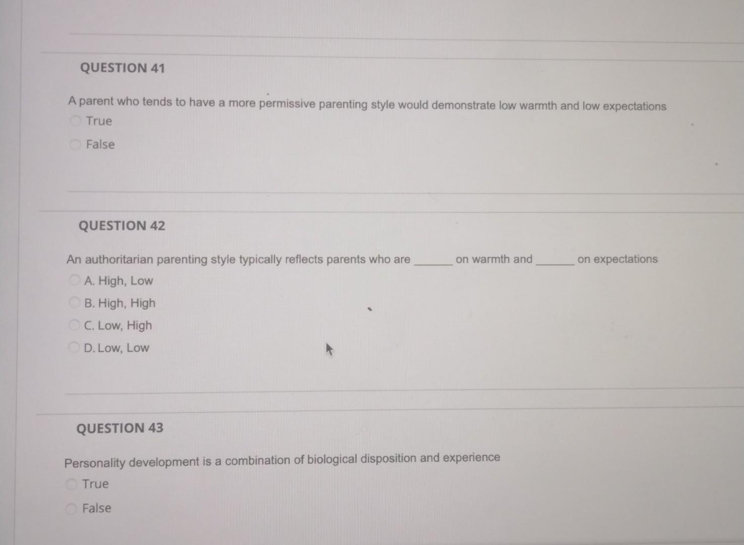 Solved A parent who tends to have a more permissive | Chegg.com