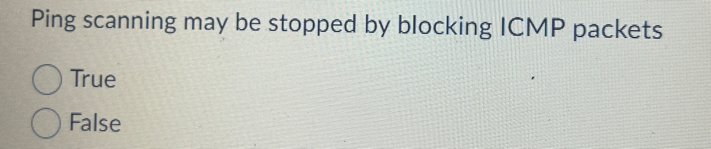 Solved Ping scanning may be stopped by blocking ICMP | Chegg.com