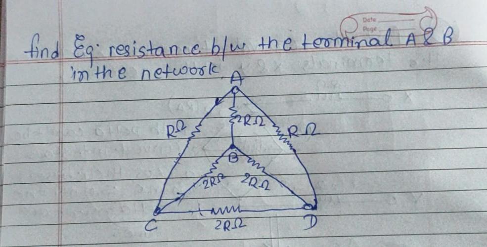 Solved find Eq resistance bw ﻿the terminal A ﻿& B ﻿in the | Chegg.com