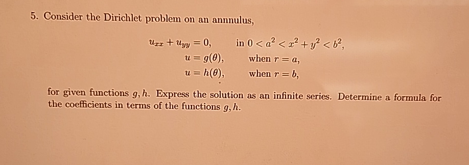 Solved Consider the Dirichlet problem on an | Chegg.com