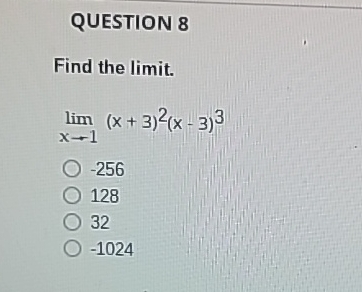 Solved QUESTION 8Find the | Chegg.com