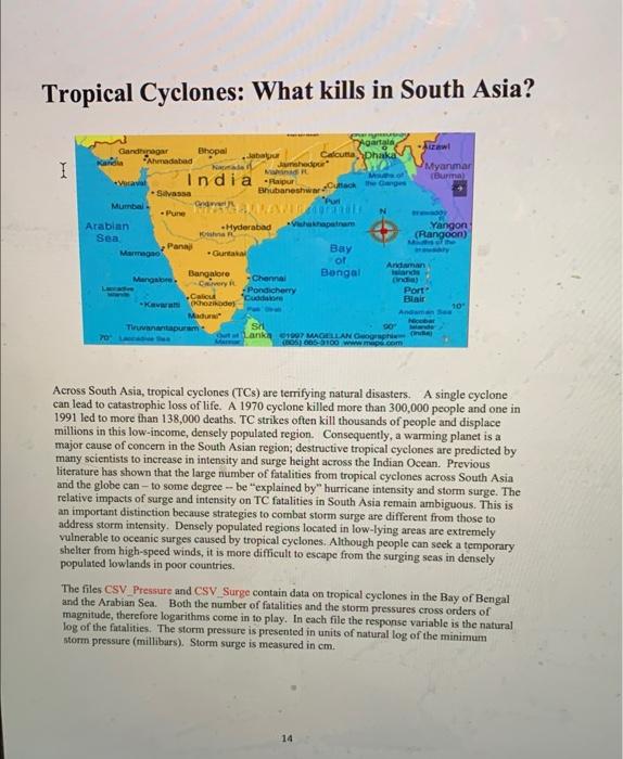 Tropical Cyclones: What kills in South Asia? Across | Chegg.com
