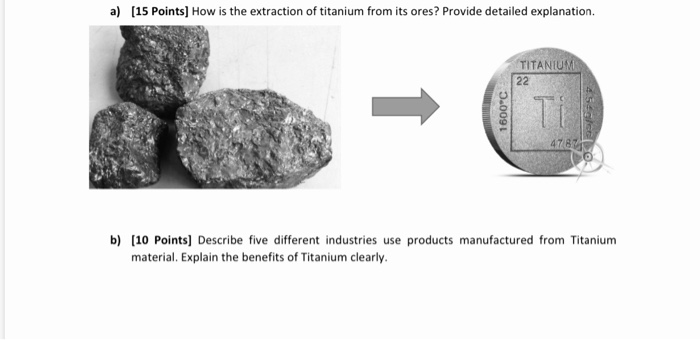 Solved a) [15 Points) How is the extraction of titanium from | Chegg.com