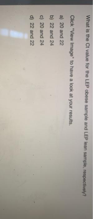 Solved What is the Ct value for the LEP obese sample and LEP | Chegg.com
