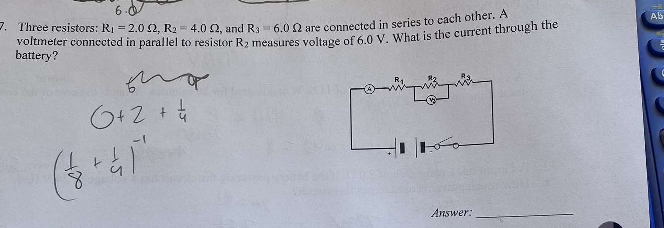 Solved Three resistors: R1=2.0Ω,R2=4.0Ω, ﻿and R3=6.0Ω ﻿are | Chegg.com