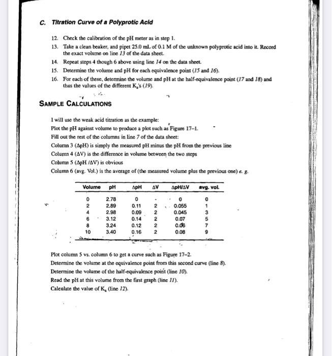 Acid-Base Titration Curves Using a pH Meter | Chegg.com