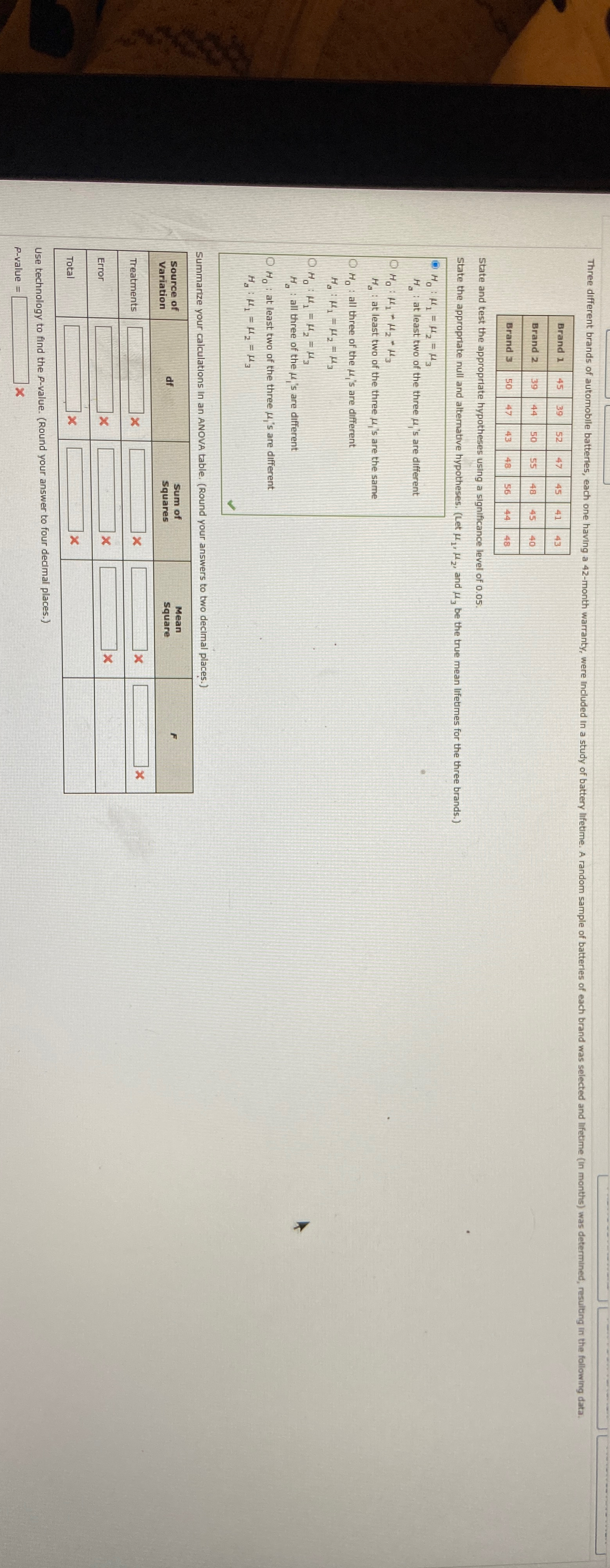 Solved \table[[Brand 1,45,39,52,47,45,41,43],[Brand | Chegg.com