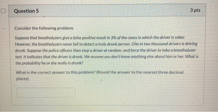 Solved D Question 5 3 pts Consider the following problem: | Chegg.com