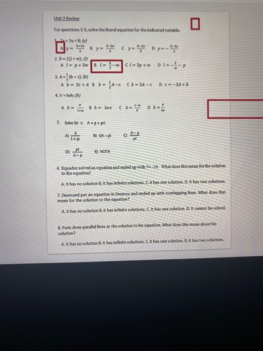 Solved 3. A={(b + c); (b) A b = 2c+A B b = A-c Cb=2A-c | Chegg.com